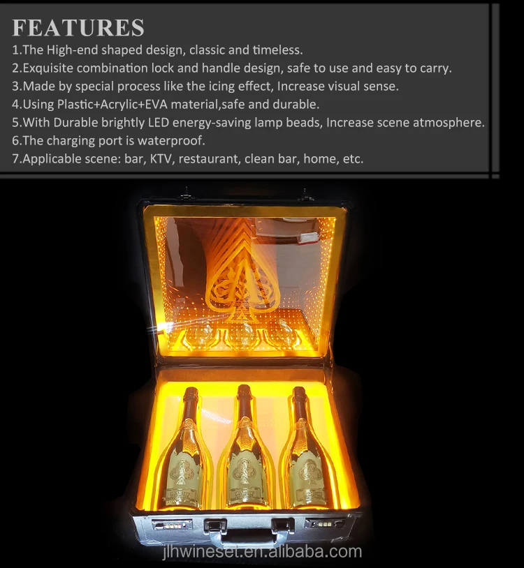 Champagne Bottle Carriers - Elegant LED Display Boxes