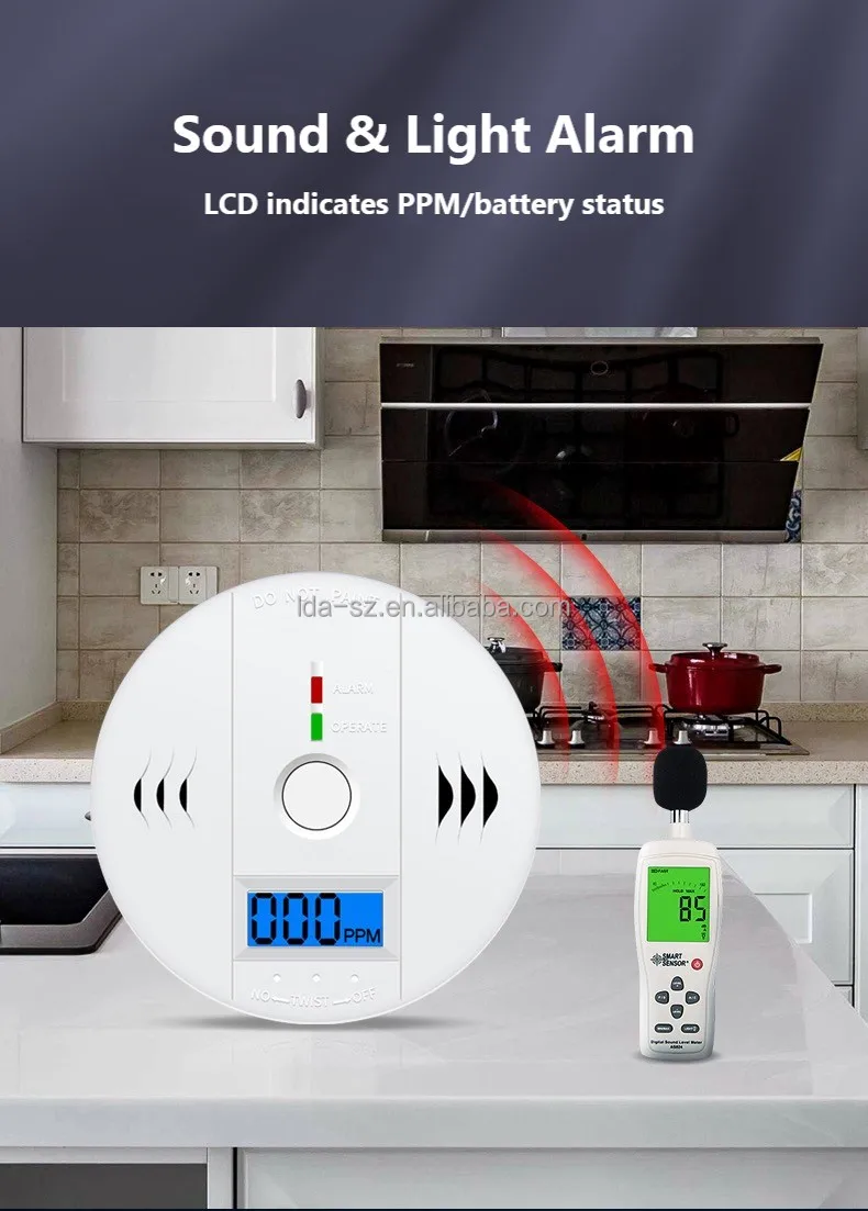 Toxic Coal Smoke Co Gas Leakage Monitor Carbon Monoxide Leak Detector ...