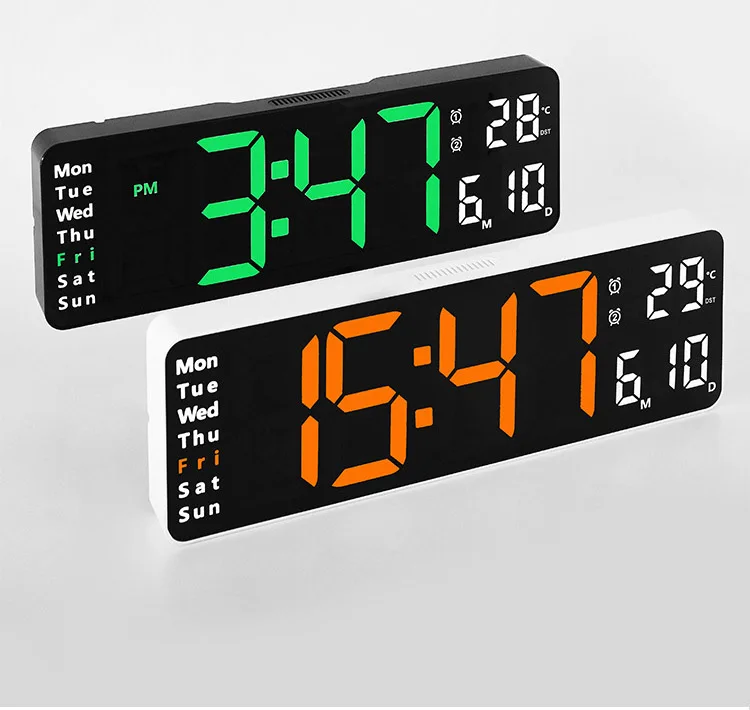 Jx426 Screen Digital Wall Clock With Indoor Temperature Nordic Simple ...