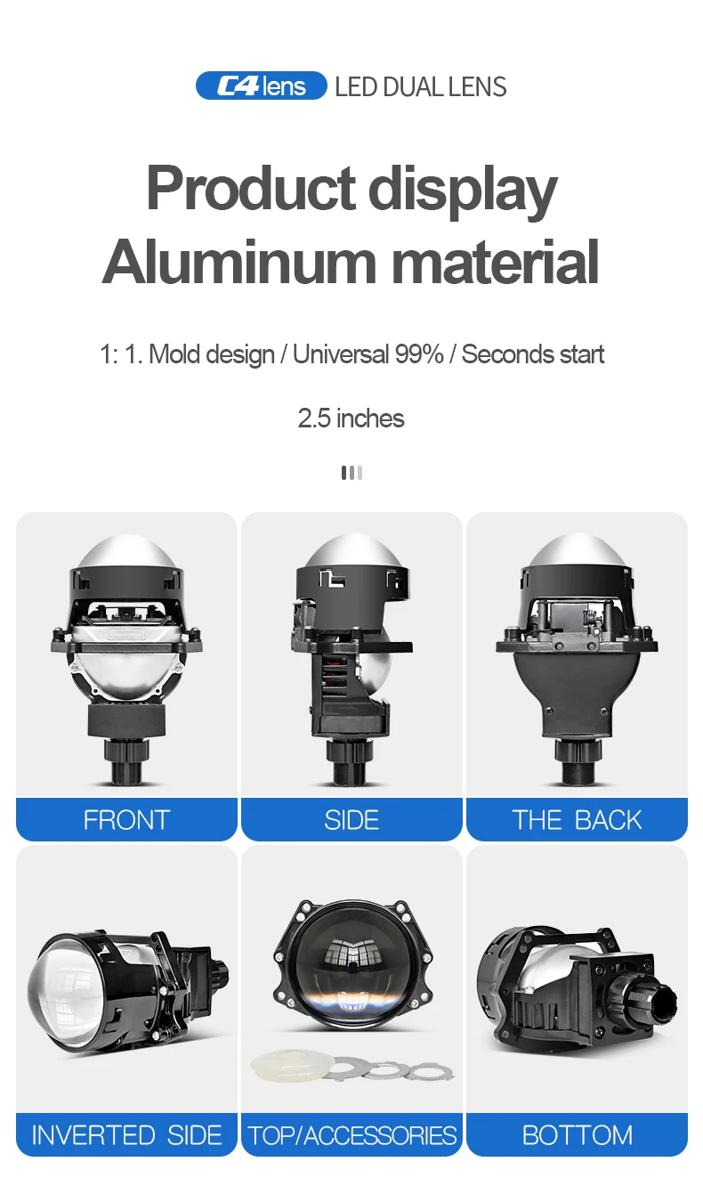 C4 High-power BI LED Lens Car LED Headlight Lens H4 H7 H11 Car ...