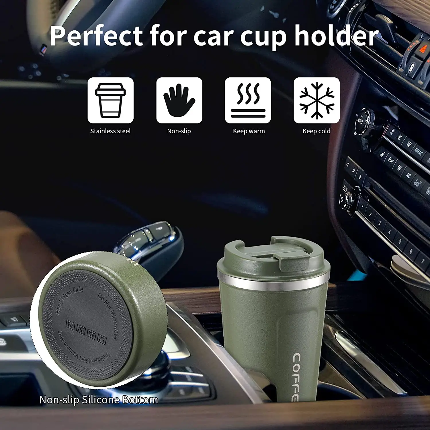 380ml 510ml Eco-friendly Stainless Steel Insulated Coffee Mugs Easy ...