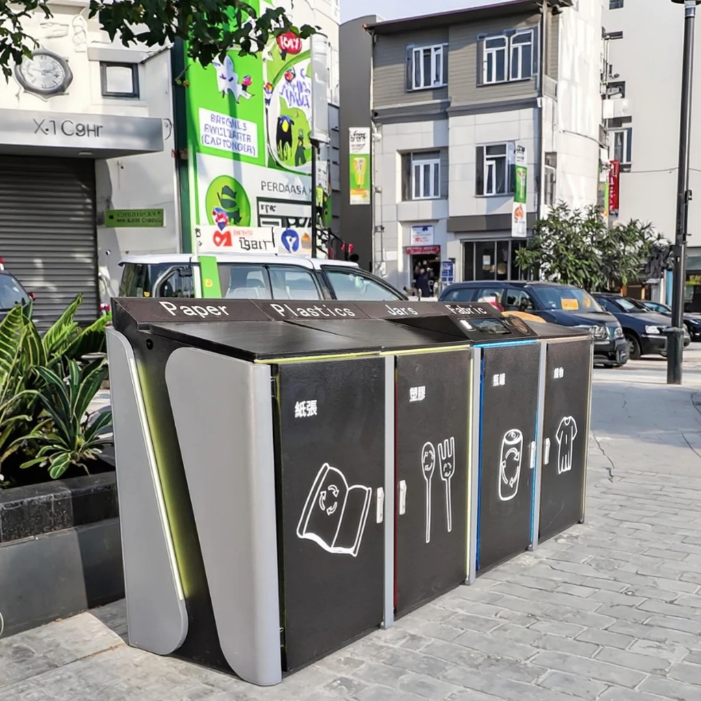 4 Interval Strip Color-Changing Outline Light Intelligent Trash Can ...