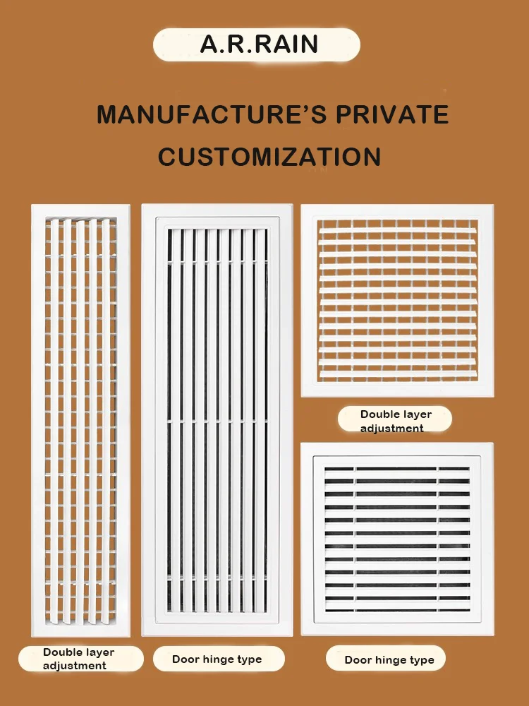 HVAC Central Air Conditioner Aluminum Linear Double-Layer Louver Air ...