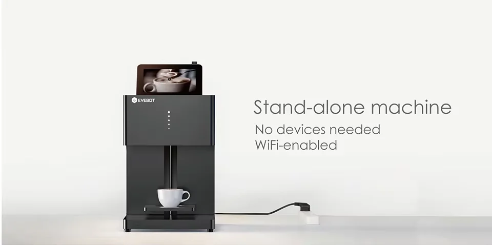 EVEBOT 2025 New Selfie Coffee Printer Machine 3D Printing WIFI With USB Camera Cappuccino Milk ...