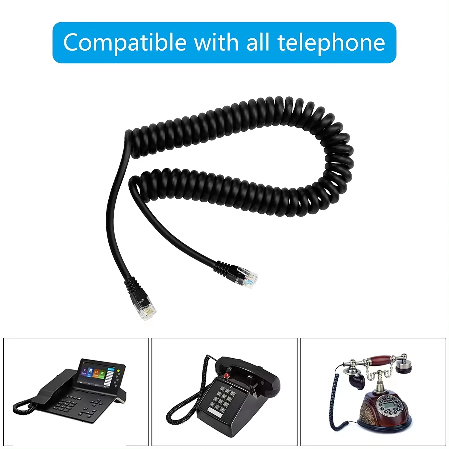 Spiral Wound Telephone Cable 28awg 26awg High-quality Rj12 Rj11 6p6c ...