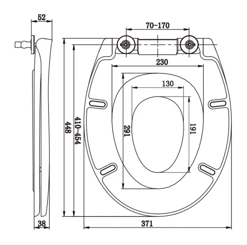 Universal Oval Shape Pp Plastic Family Toilet Seat With Magnets Slow ...