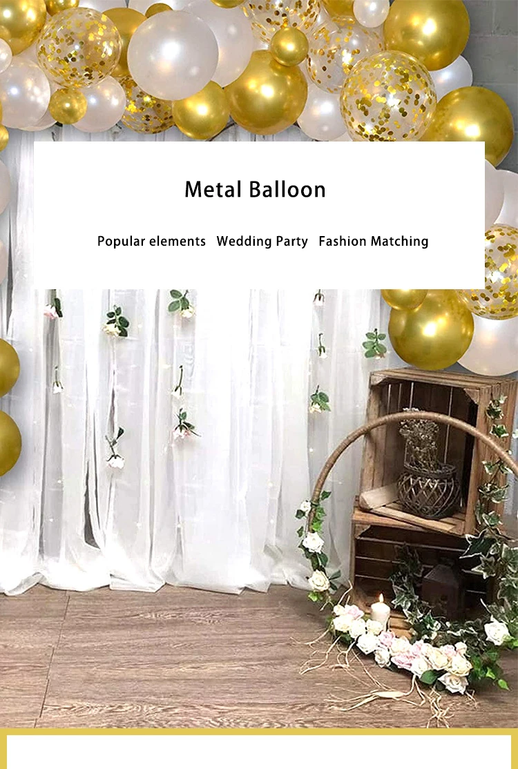 Metal Balloons Gold Silver 5/10/18/36 Inch Latex Balloons Chrome Metal ...