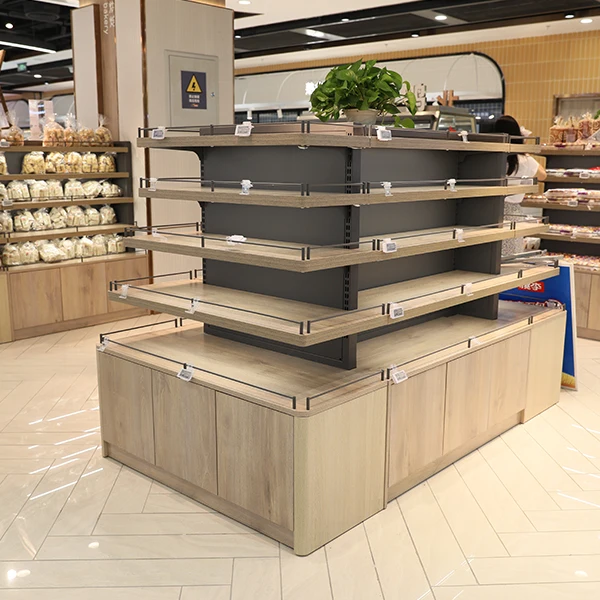 Multifunctional Double-sided Wooden Store Shelves Display Racks ...