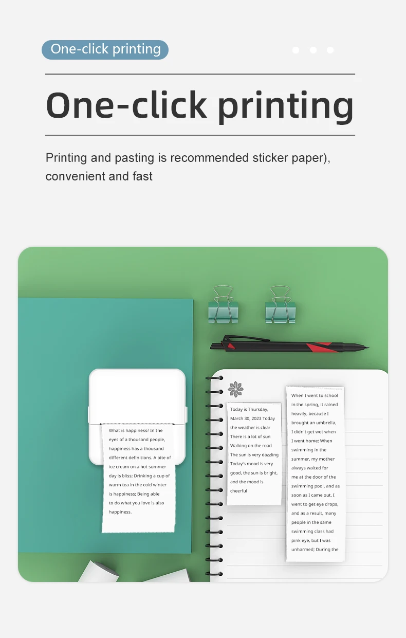 Inkless Paper Printer - Instant Photo Printing for Smartphones