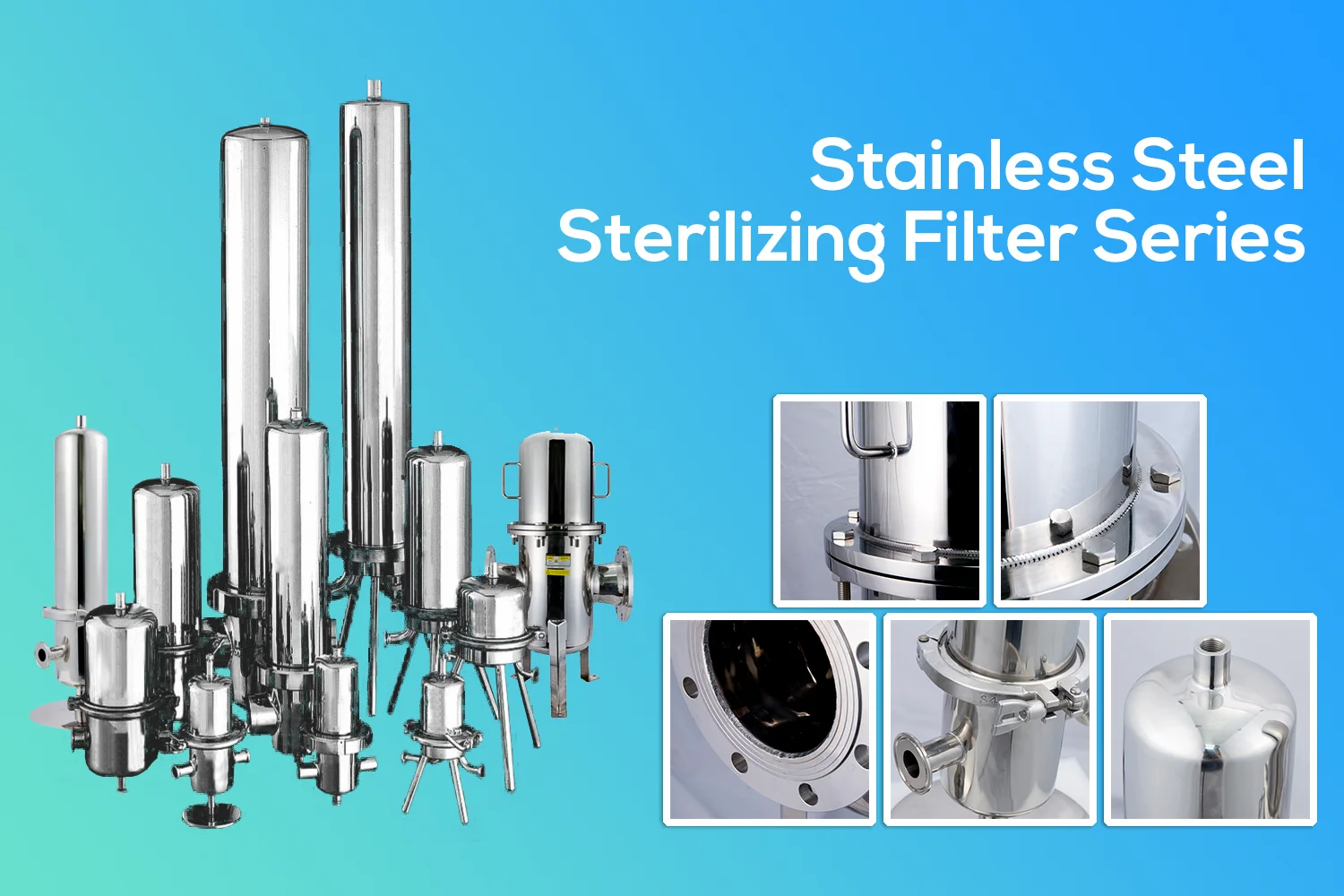 Industrial Stainless Steel Sterile Air Filters - 99% Efficiency