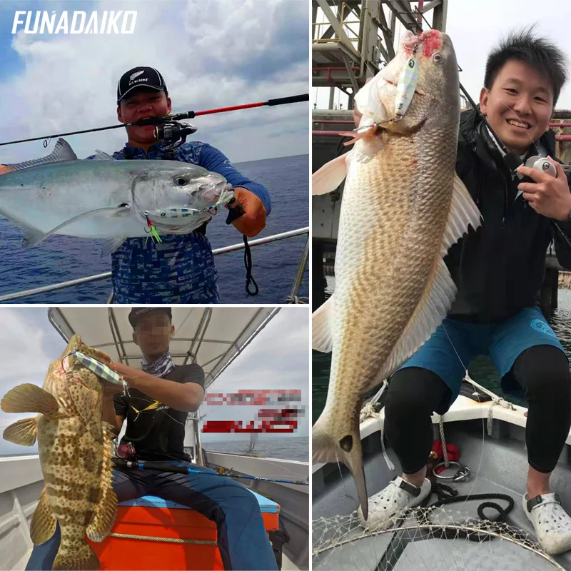 FUNADAIKO Jig 30g 40g 60g Metal Luminous Fishing Lure Hard Slow Pitch ...