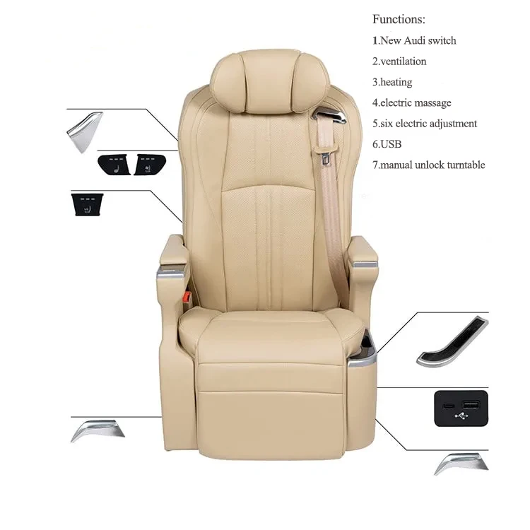 Luxury Custom VIP Electric Heating Massage Swivel Seats