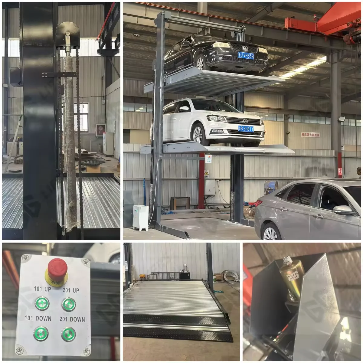Triple Floors Vertical Type Hydraulic Driven Two Post Car Stack Parking ...