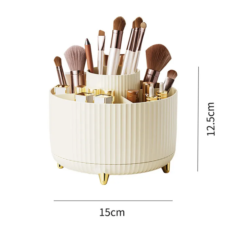 Cosmetic Brush Storage - Rotating Container for Makeup Tools