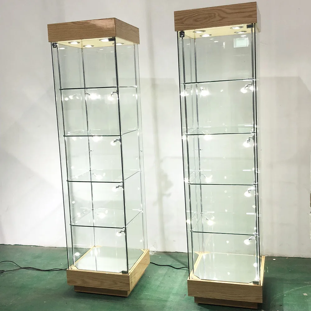 Custom KEWAY 70" Full Vision Glass Storage Display Showcase with Light