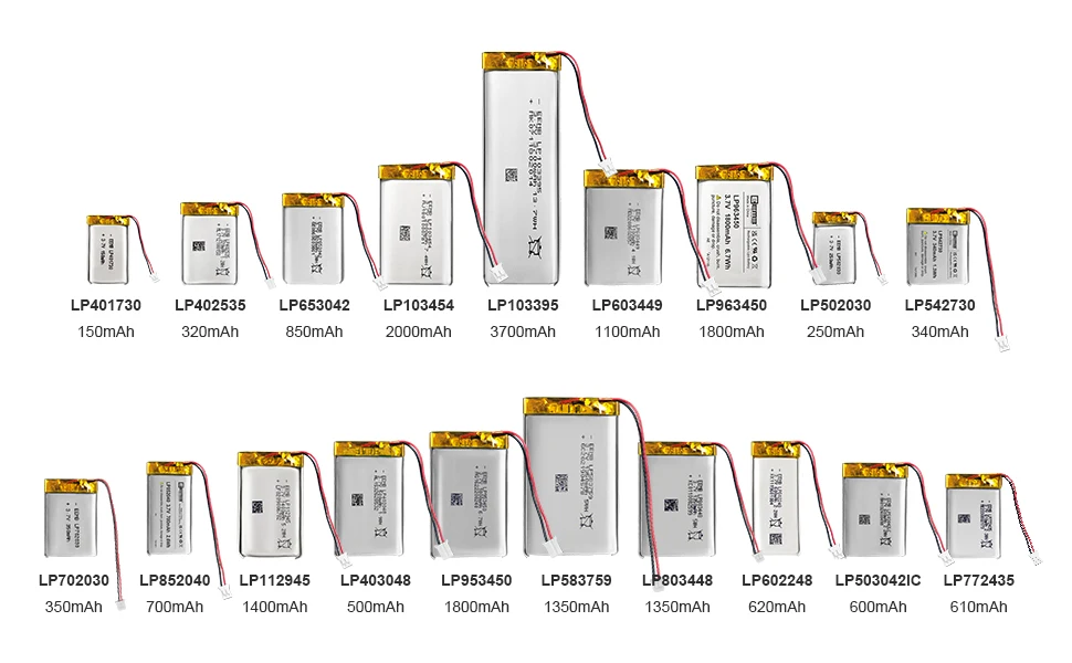 1800mah 3.7v Lipo Battery Rechargeable Lithium Polymer Ion Battery Pack ...