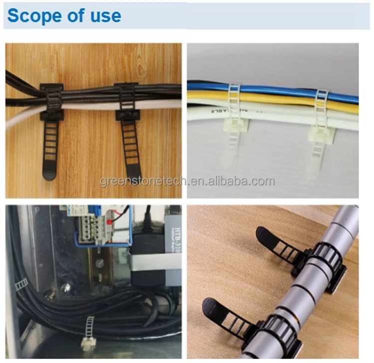 Adjustable Wire Clamp Cable Clamp Self Adhesive Cable Tie Mount Holder ...