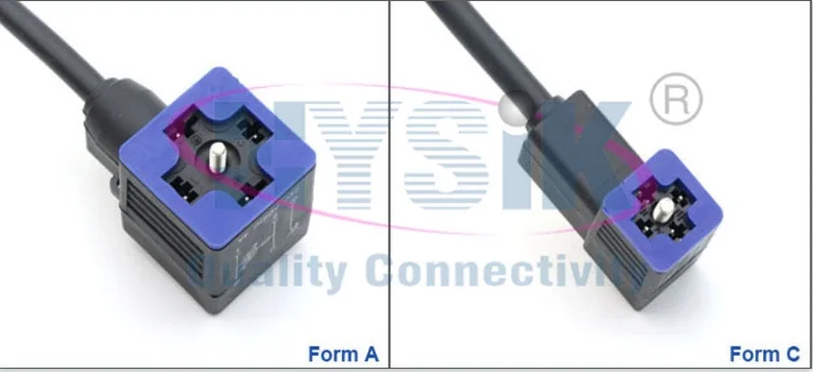 MPM Black DIN 43650 Form A IP67 Plug Socket Solenoid Valve Coil Connector