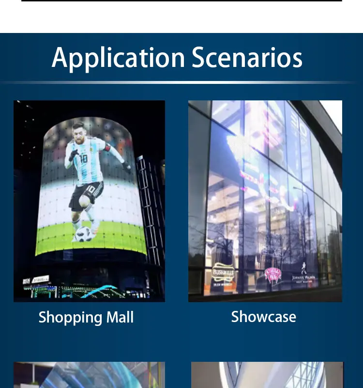 P4 Led Transparent Flexible Display High Transparency Foil Film Led ...