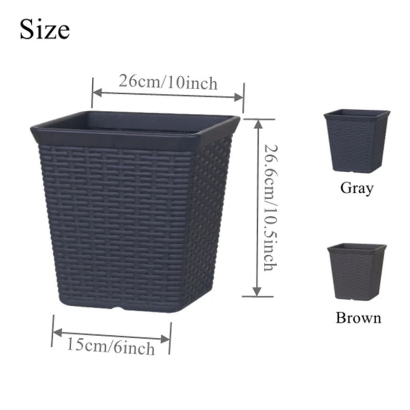 Huajin 10" Inch 26 Cm Garden Outdoor Plant Planter Blow Molded Plastic ...