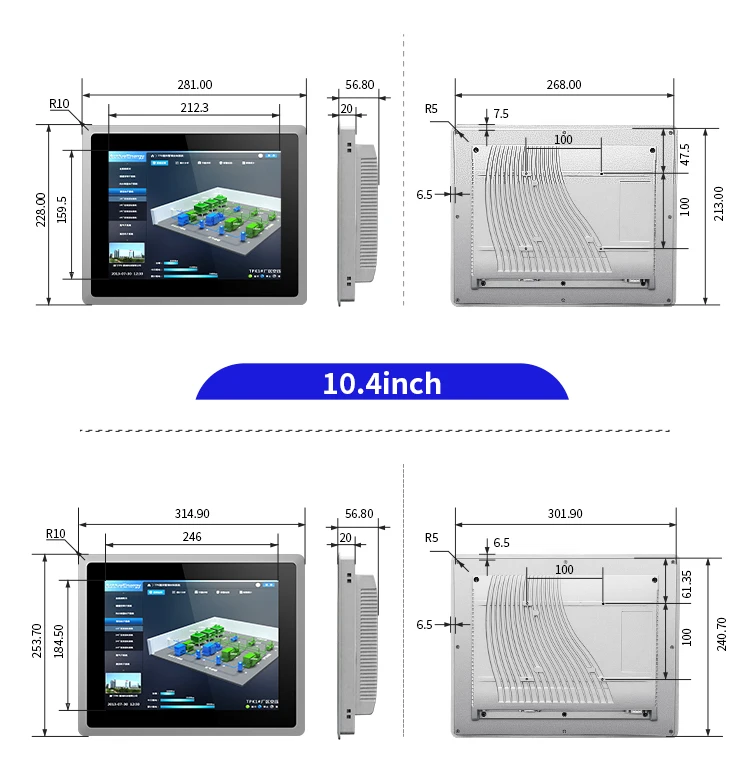 Touch Screen Monitor Display For Industrial Ip67 Waterproof 1000 Nits ...
