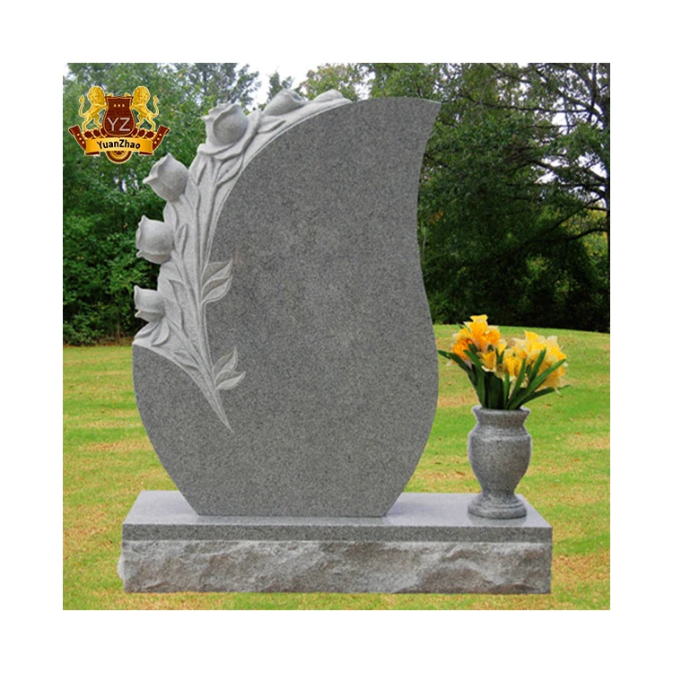 Alibaba.com: Modern granite marble headstone with carved rose flowers ...