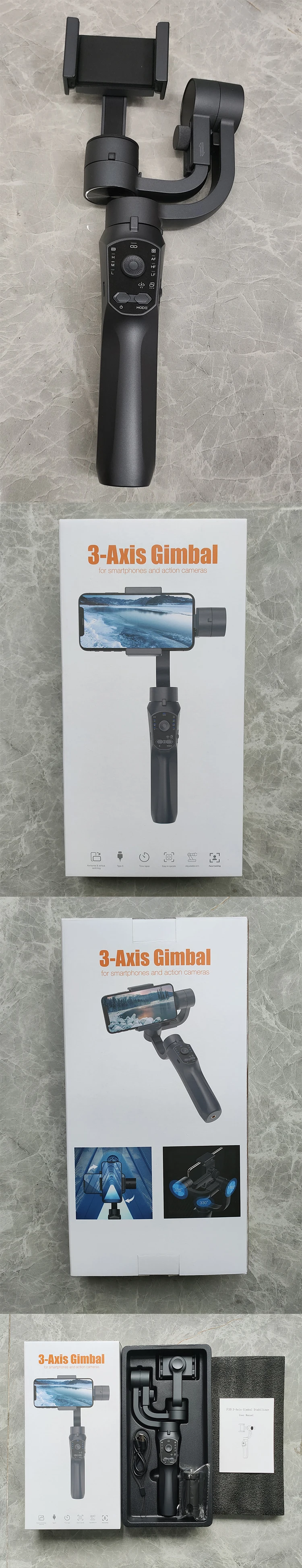 Smart Automatic Balance 3 Axis Gimbal Stabilizer for Phones