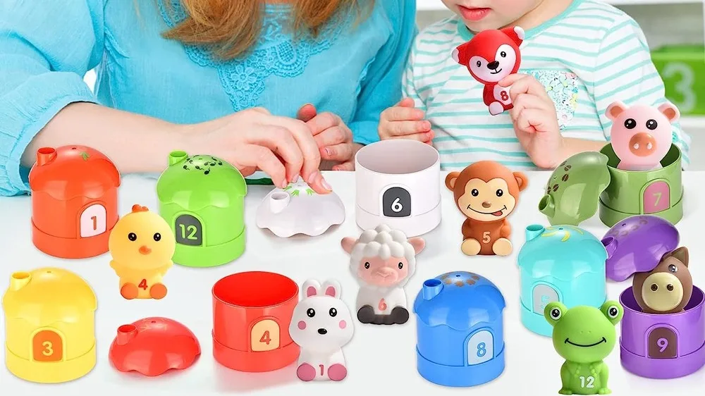 Soft Glue Animal Sorting Matching House Kit Toddler Educational Sensory ...