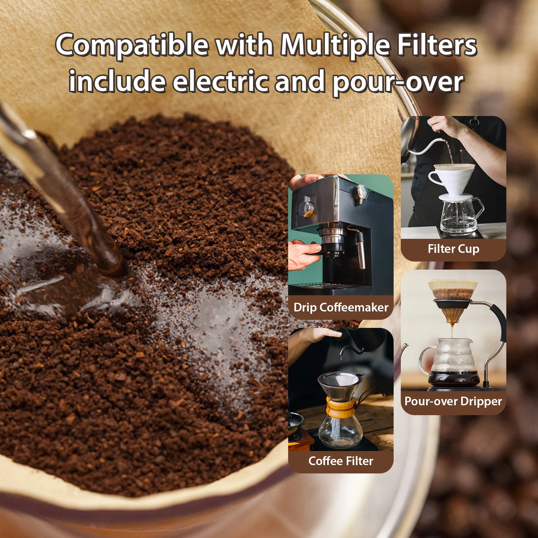 Eco-friendly Heat Seal Cone Coffee Filters for Pour Over