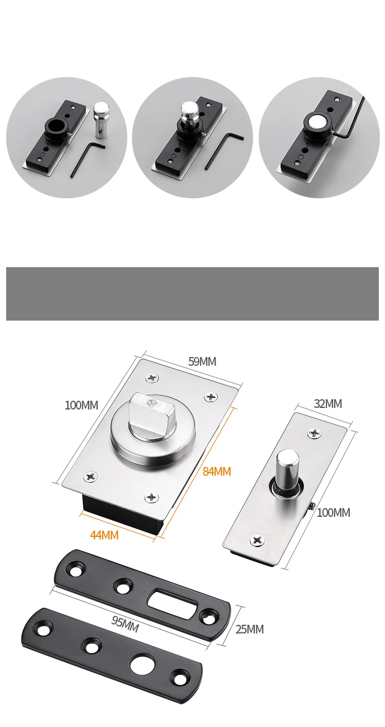 Hoone Heavy Duty Corner To Wall Pivot Hinge Stainless Steel Enclosure ...