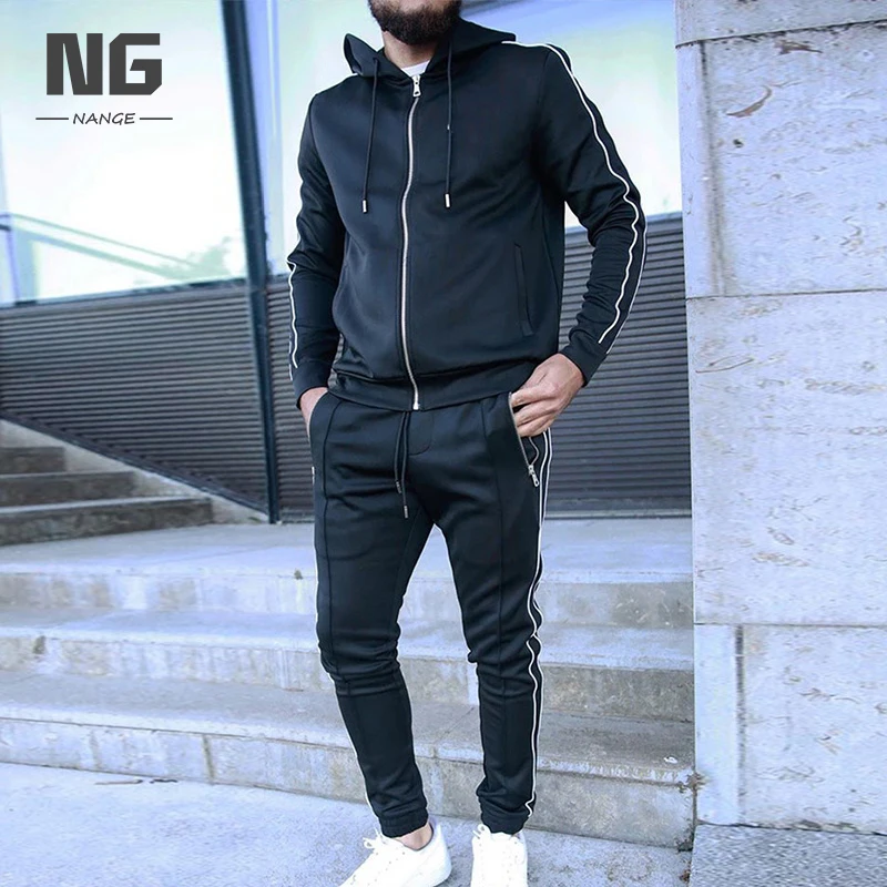 Outdoor Sport Men Sportswear Tracksuit Wholesale Hooded Knitted Blank ...