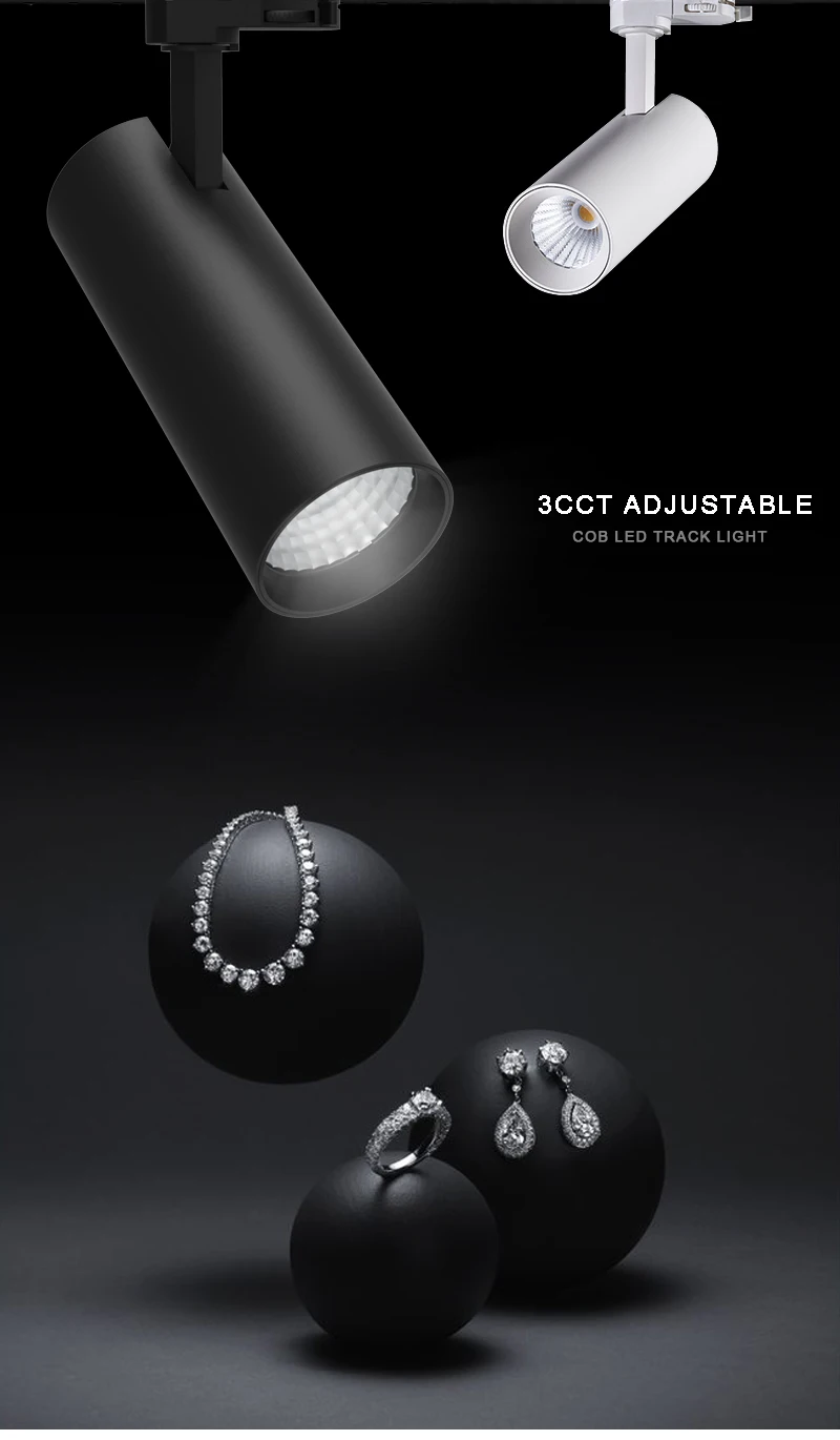 High Quality Black Commercial Track Light Cob 15w 20w 30w Spot Lights ...