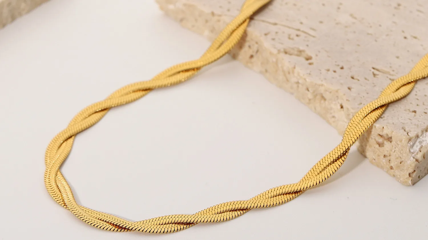 Waterproof Stainless Steel Chain Gold Plated Double Layer Twisted ...