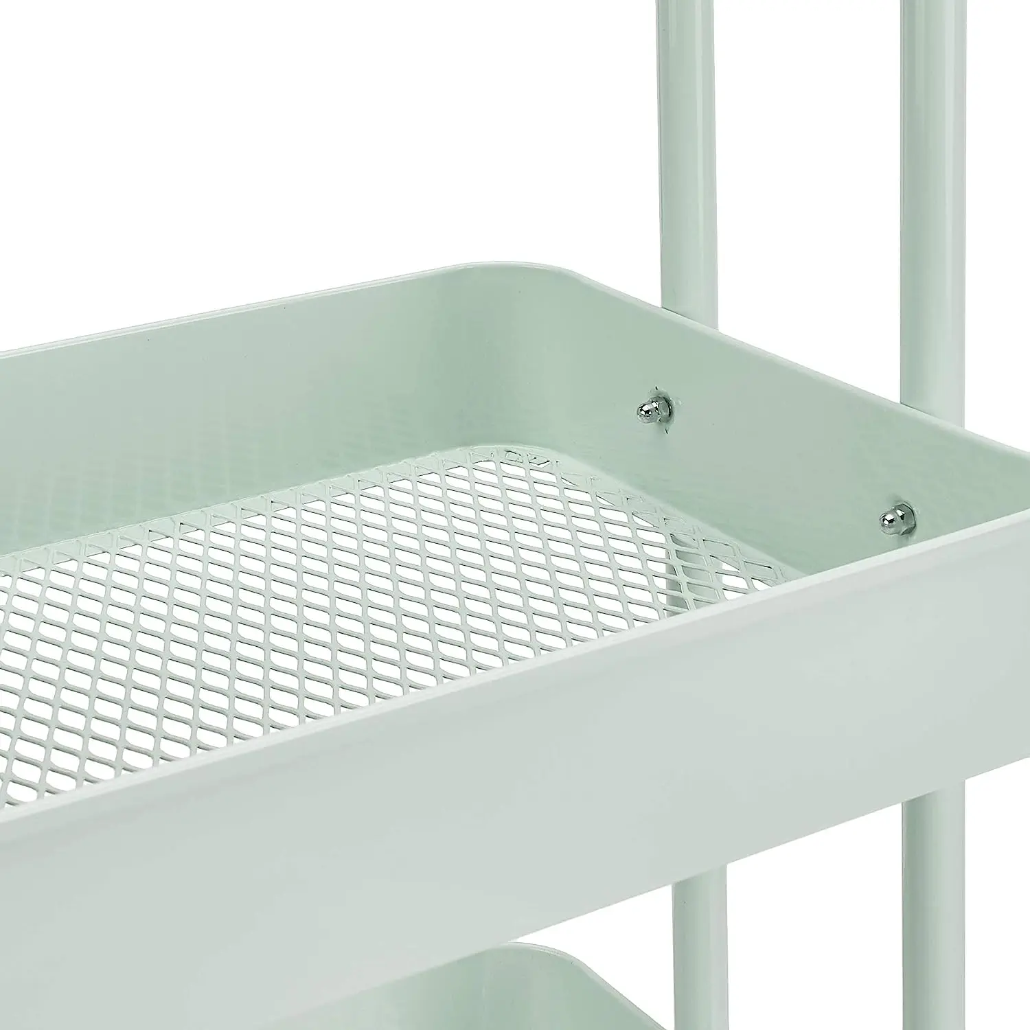 Basics 3-Tier Rolling Utility or Kitchen Cart - Mint Green Storage Cart ...