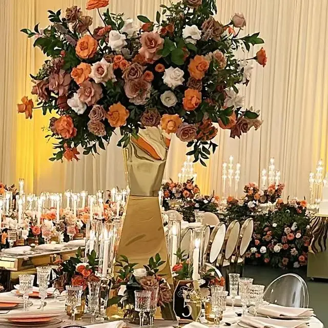60/80/100cm Gold Silver Metal Wedding Decoration Flower Vase Stand ...