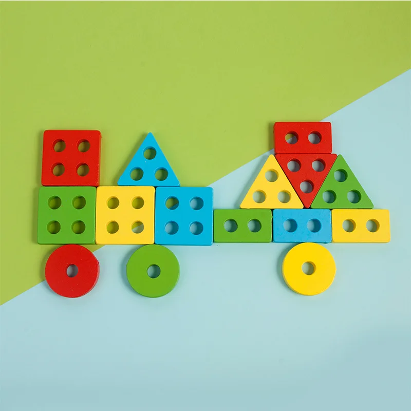Kids Early Educational Montessori Hands-on Building Block Wooden ...
