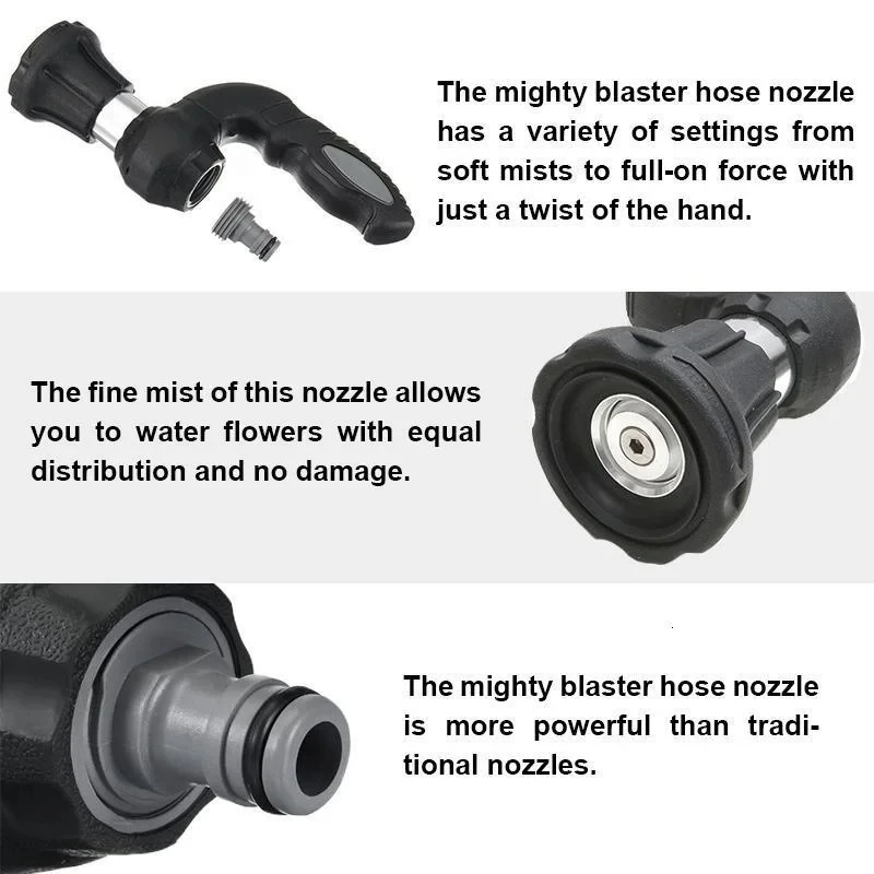 Powerful High-pressure Portable Car Wash Cleaning Hose Nozzle Garden ...
