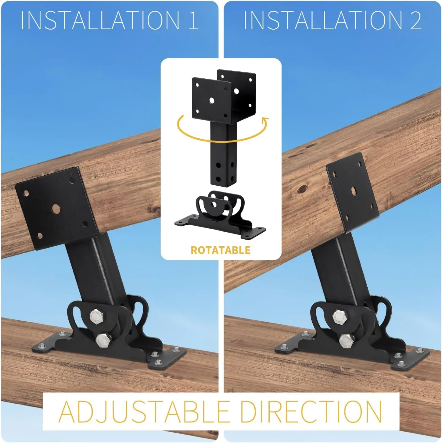 Pergola Roof Riser Beam Bracket Kit - Adjustable & Durable