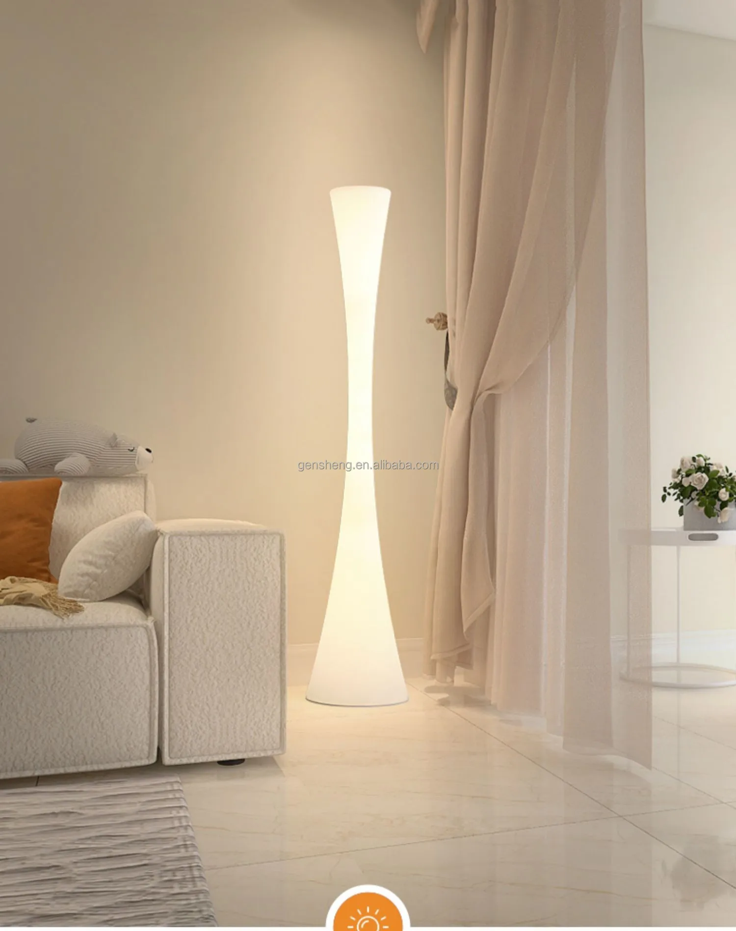 Modern Nordic Design Arc Marble Base Led Corner Standing Lamp Floor ...