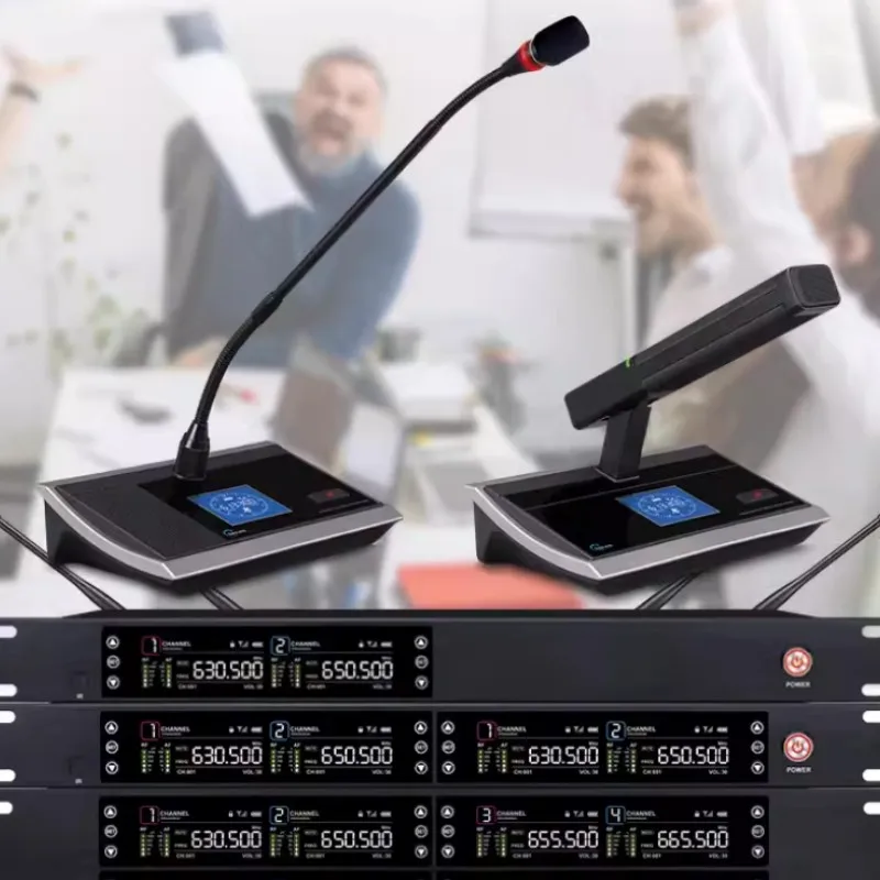 8 Channels Gooseneck Conference Microphone Meeting Room Mics ...