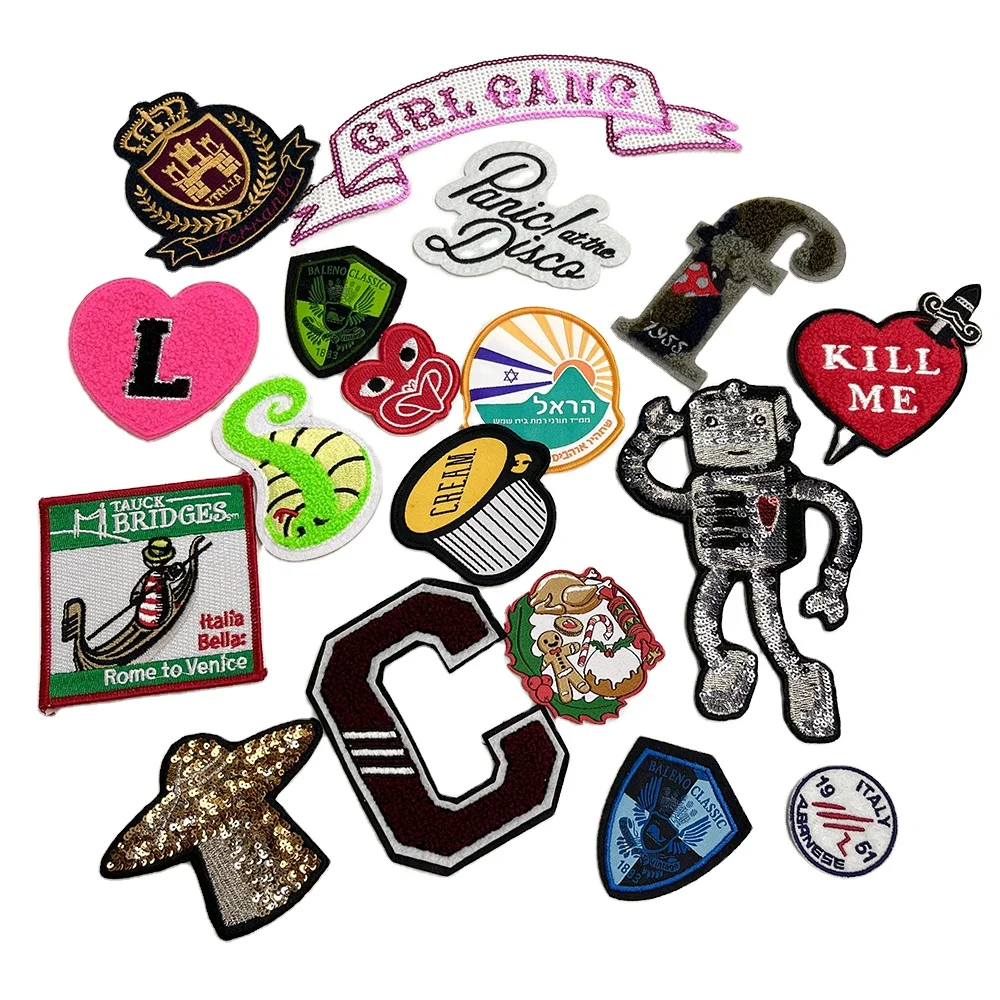 Designer 3d Heat Transfer Chenille Embroidery Patch Woven Embroidered ...