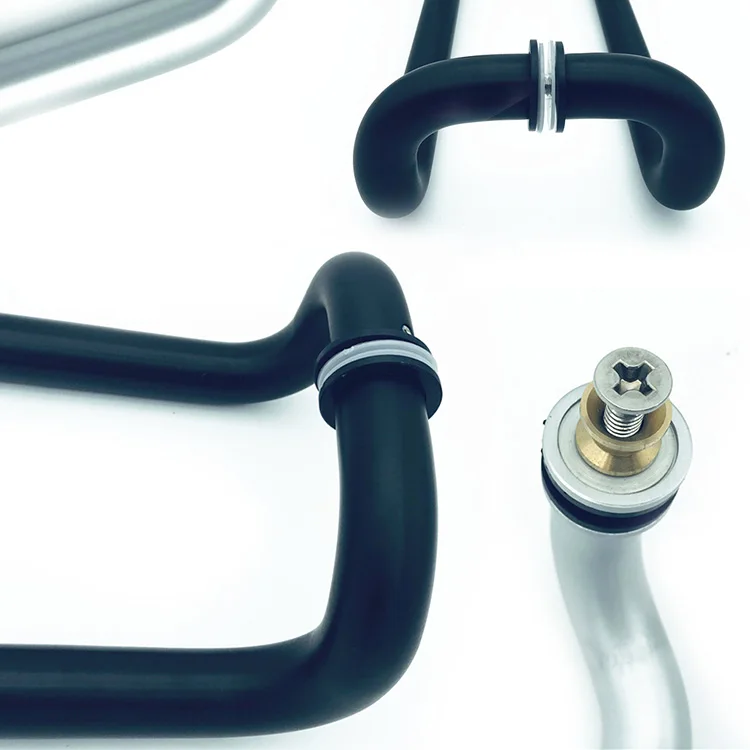 Sliding Door Minimalist Spring Loaded Recessed 200 Mm Black Aluminum ...