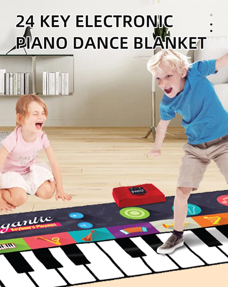 24 Keys Kids Play Portable Musical Instrument Electric Giant Piano ...