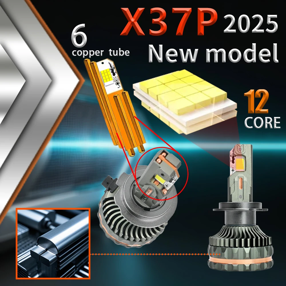 DGLS X37P Good Brightness 300W 30000LM Car Led Headlight H7 Led Bulb 9005 9006 9012 12V H1 H4 ...