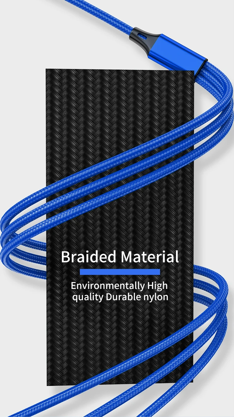 Bulk 5 in 1 USB Charging Cable Durable Nylon Braided Multi-function ...