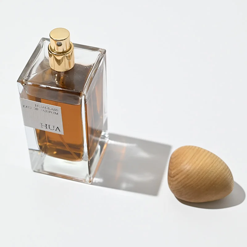 Clear White Square Glass Perfume Bottle - Luxury 30/50/100ml