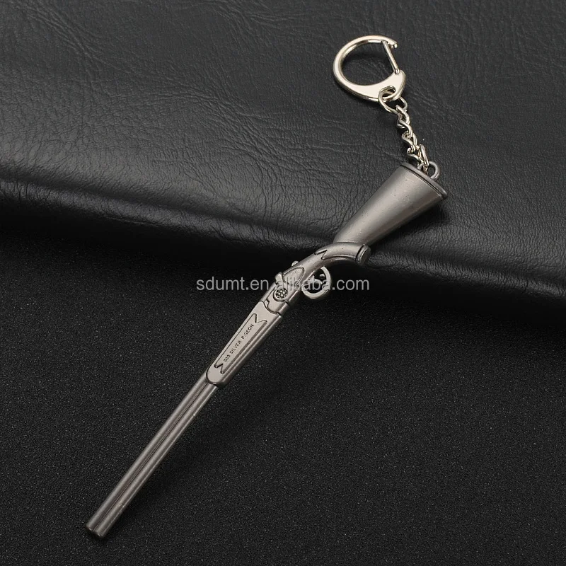 Fashion Metal Eat Chicken Flare Gun Keychain Revolver Jewelry Key Ring ...