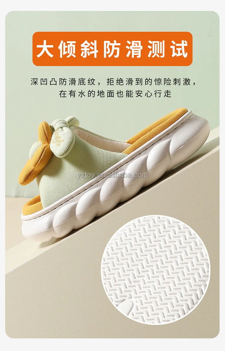 Anti Slip Home Office Slipper Women Sandal Flax Ladies Rubber Slippers ...