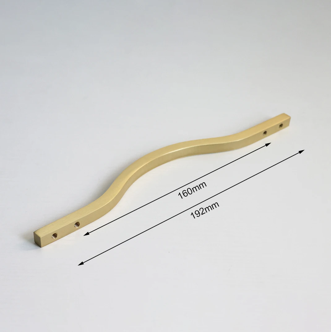 Solid Brass Pull Modern Curved Arch Drawer Handles Cupboard Kitchen ...