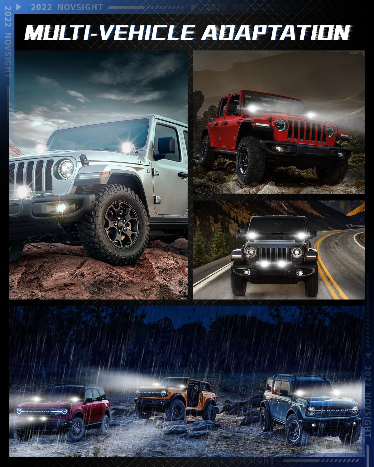 Novsight LED Driving Lights with Spot Flood Combo Beam 3 Inch Auto LED ...